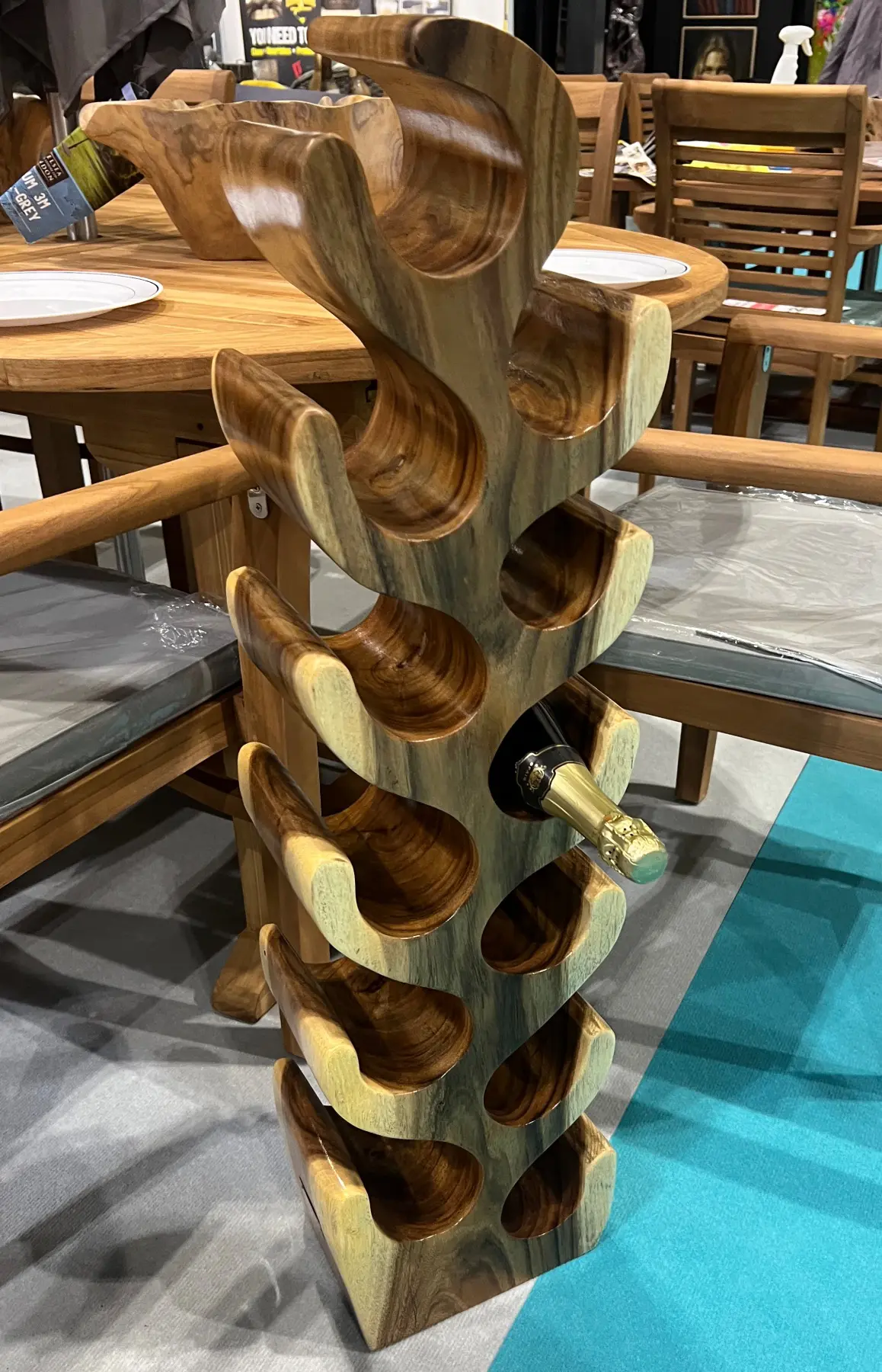 12 bottle wine rack solid wood | Tables and Chairs